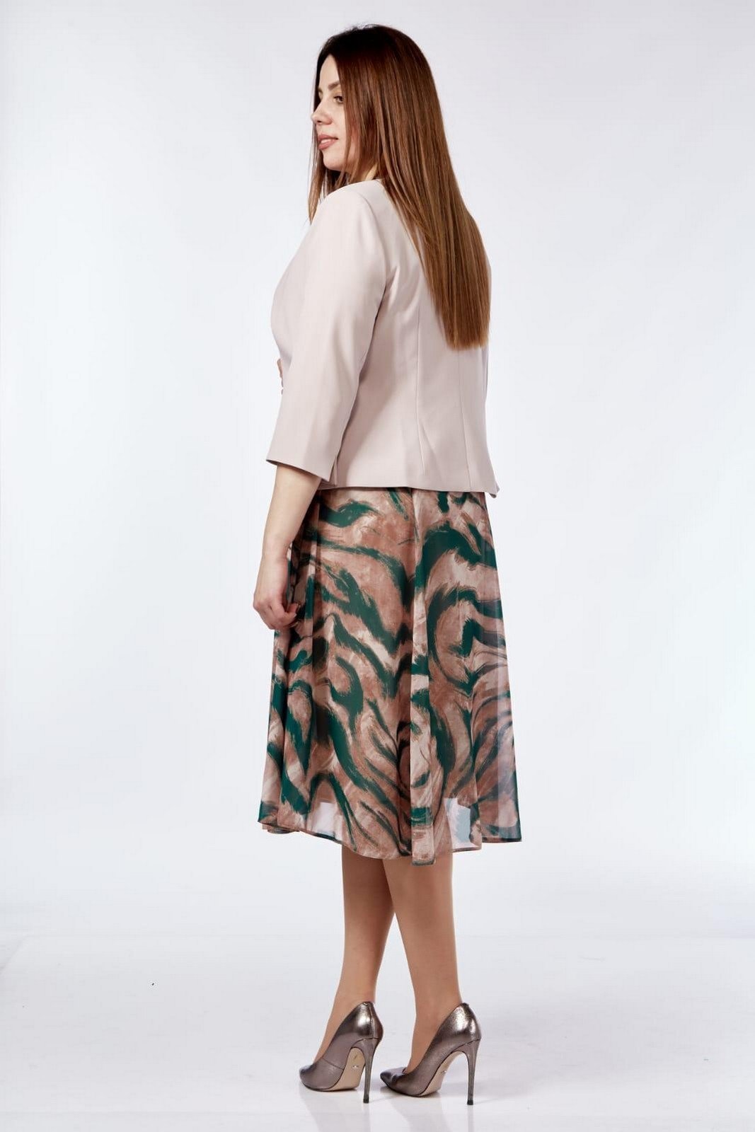 Костюм с платьем 979-1 зеленое Milora купить в интернет магазине Велесмода